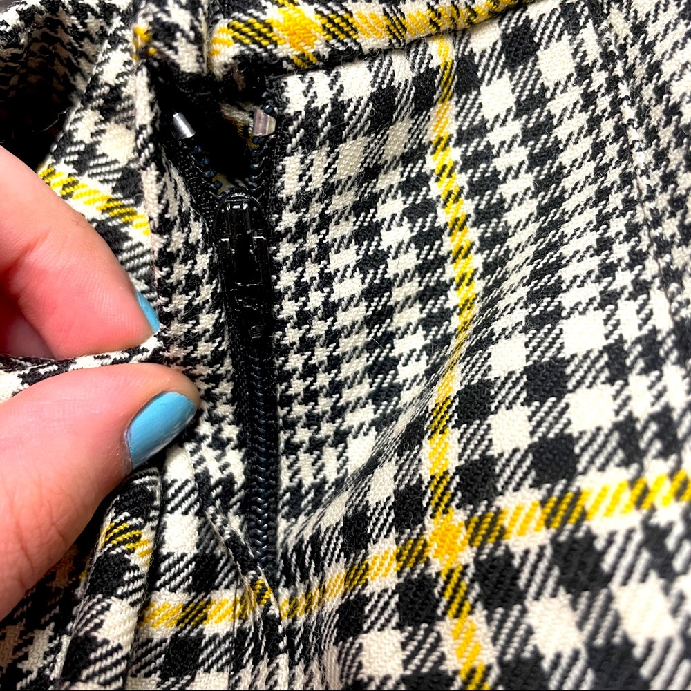 Vintage Pendleton Black Yellow Wool Plaid Pleated Ski… - Gem